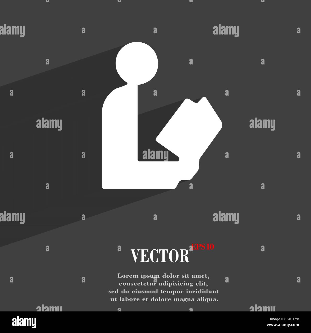 read a book icon symbol Flat modern web design with long shadow and ...