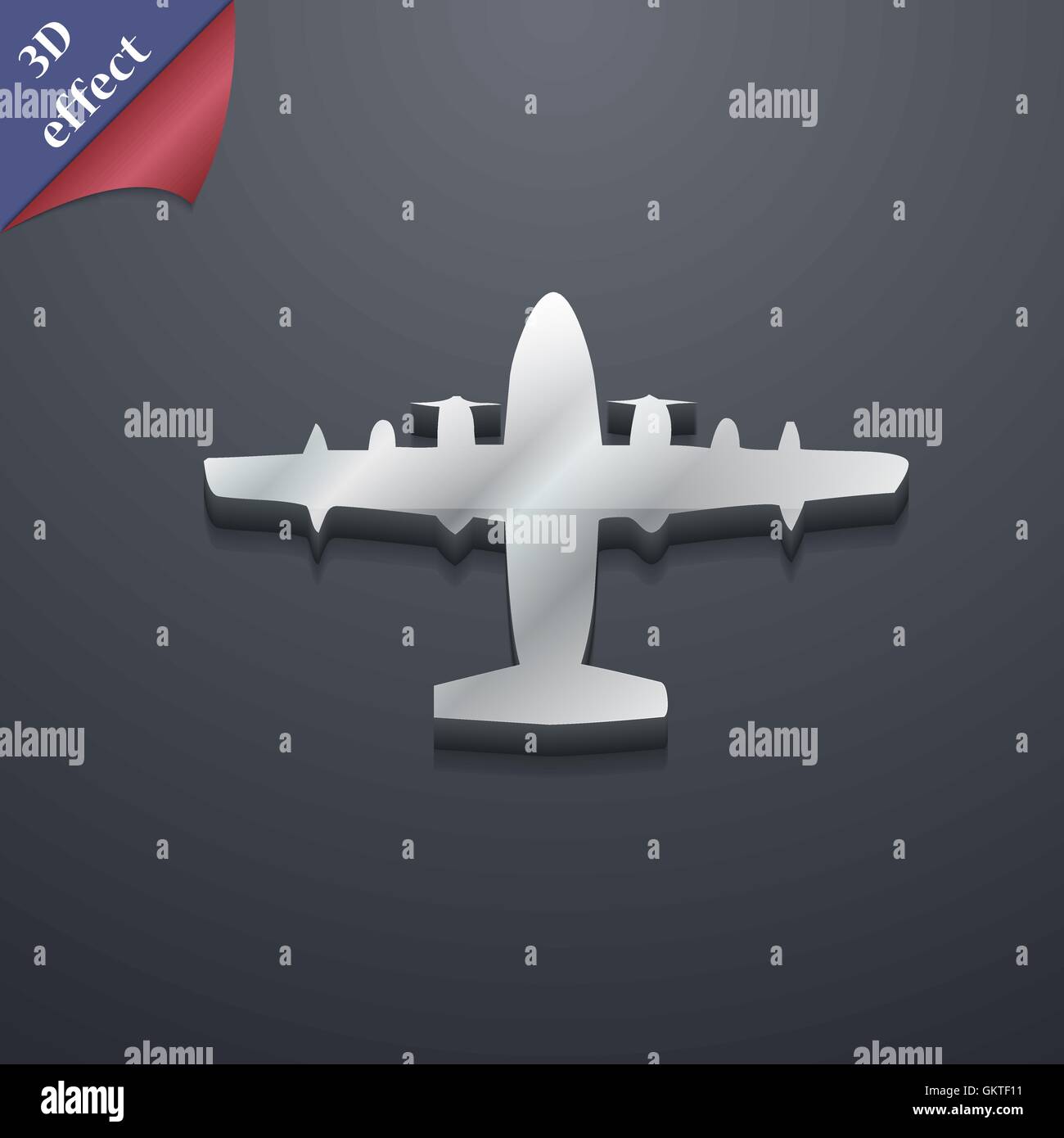 aircraft icon symbol. 3D style. Trendy, modern design with space for ...