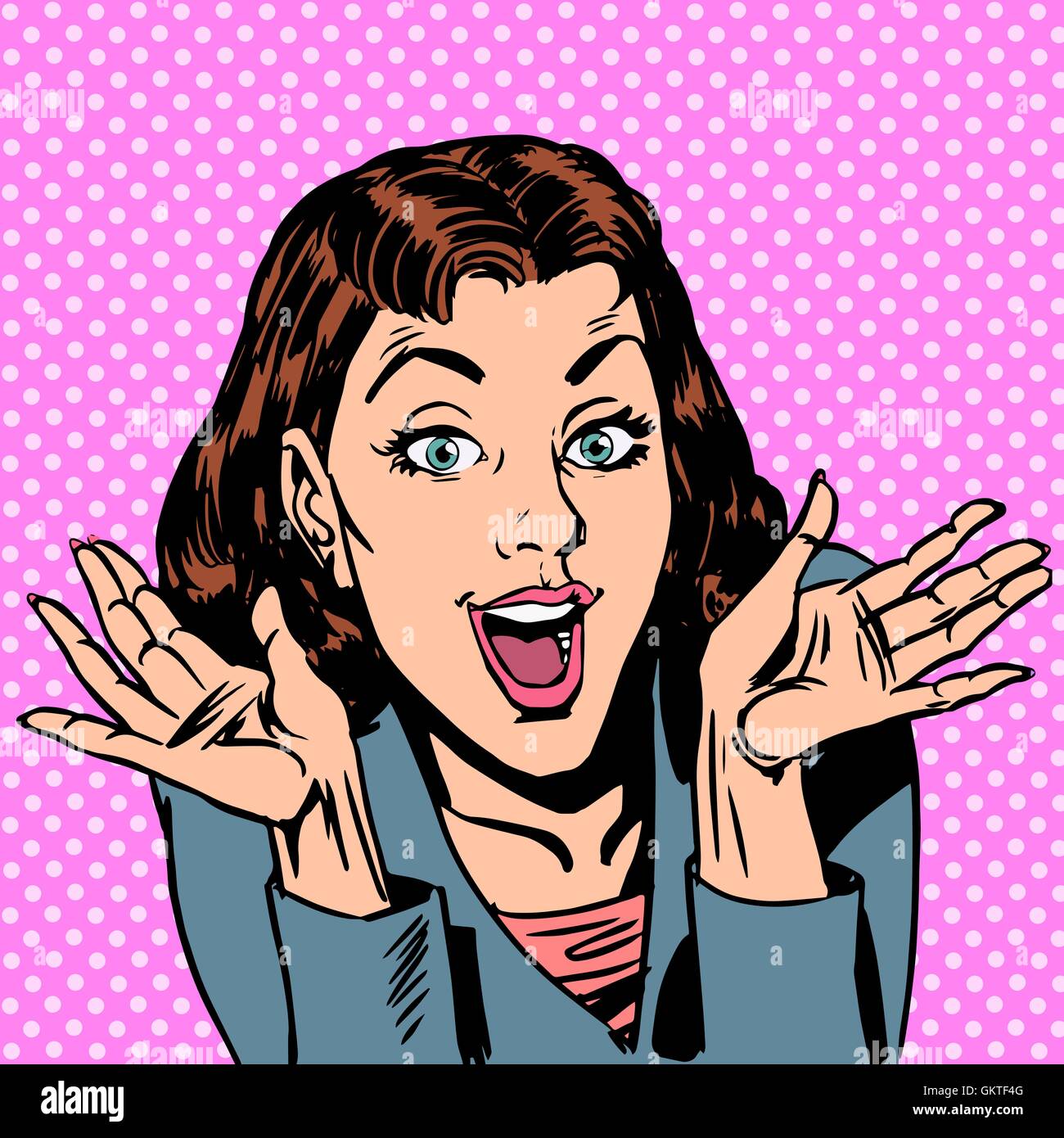 Surprise the woman surprise joy positive opinion emotions Stock Vector ...