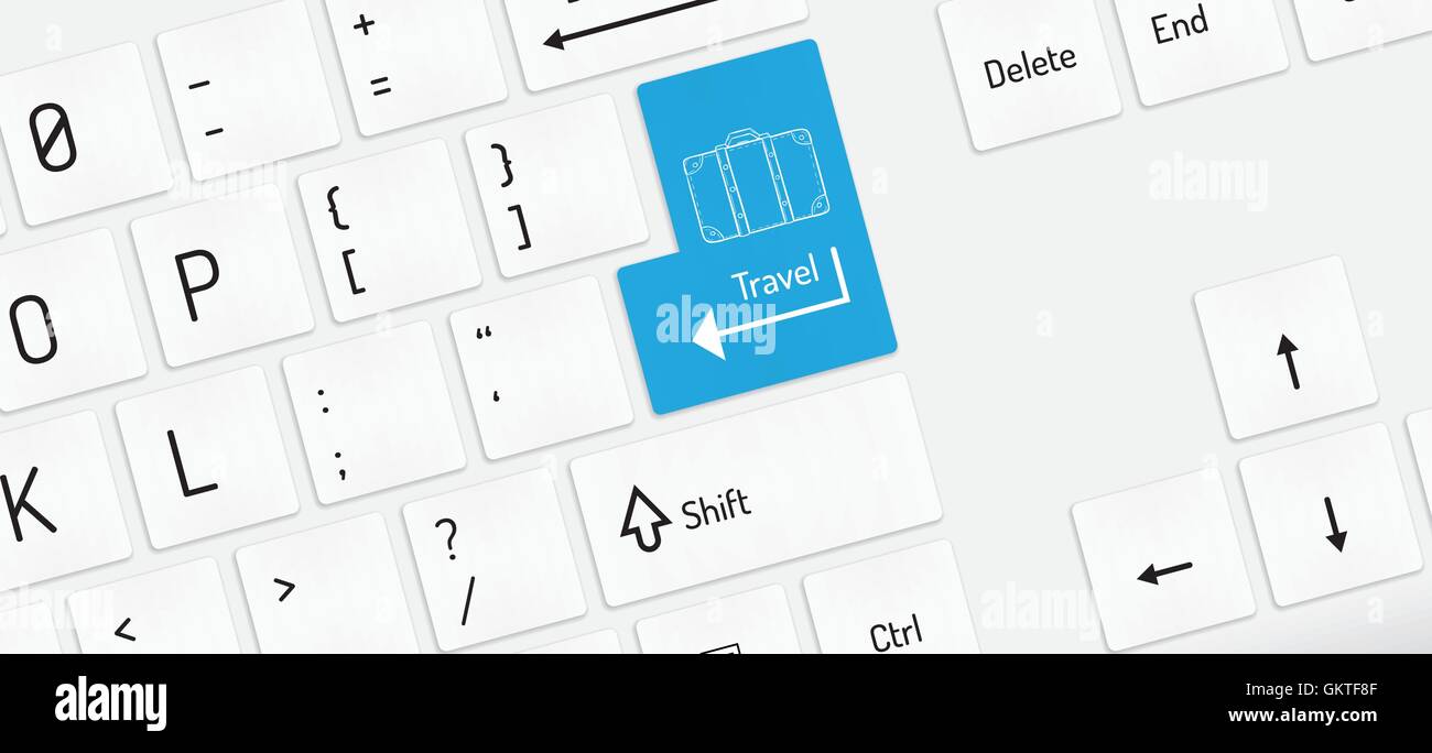 Keyboard blue key enter Stock Vector Images - Alamy