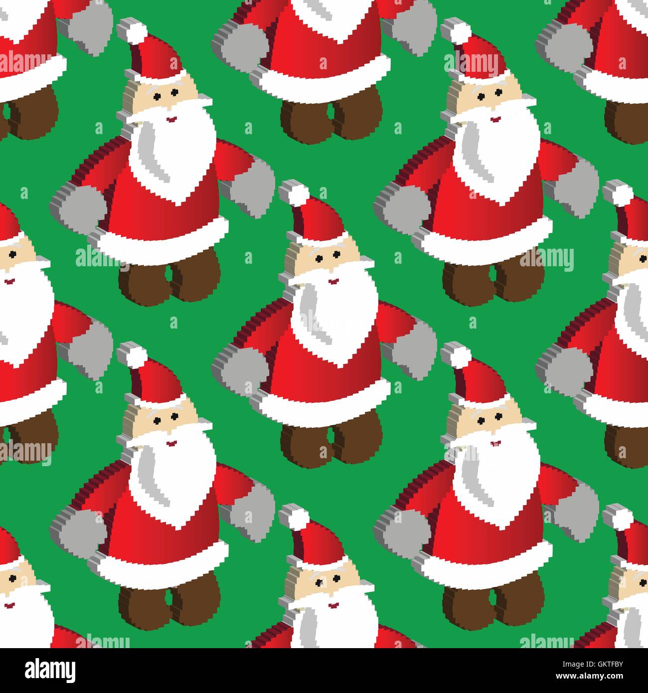 pattern with pixel art Santa on a background Stock Vector Image & Art ...