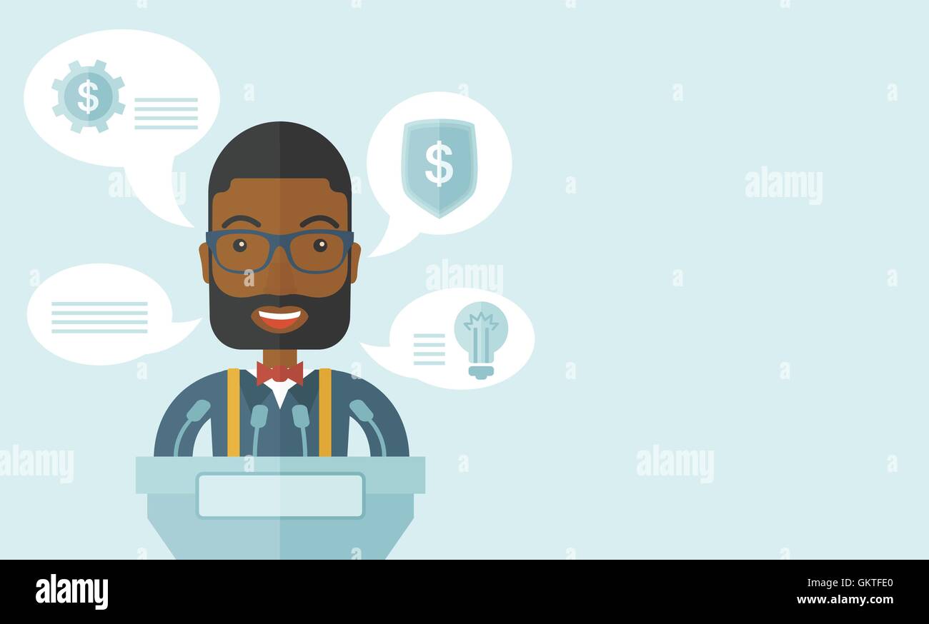 Black speaker stand behind a podium Stock Vector Image & Art - Alamy