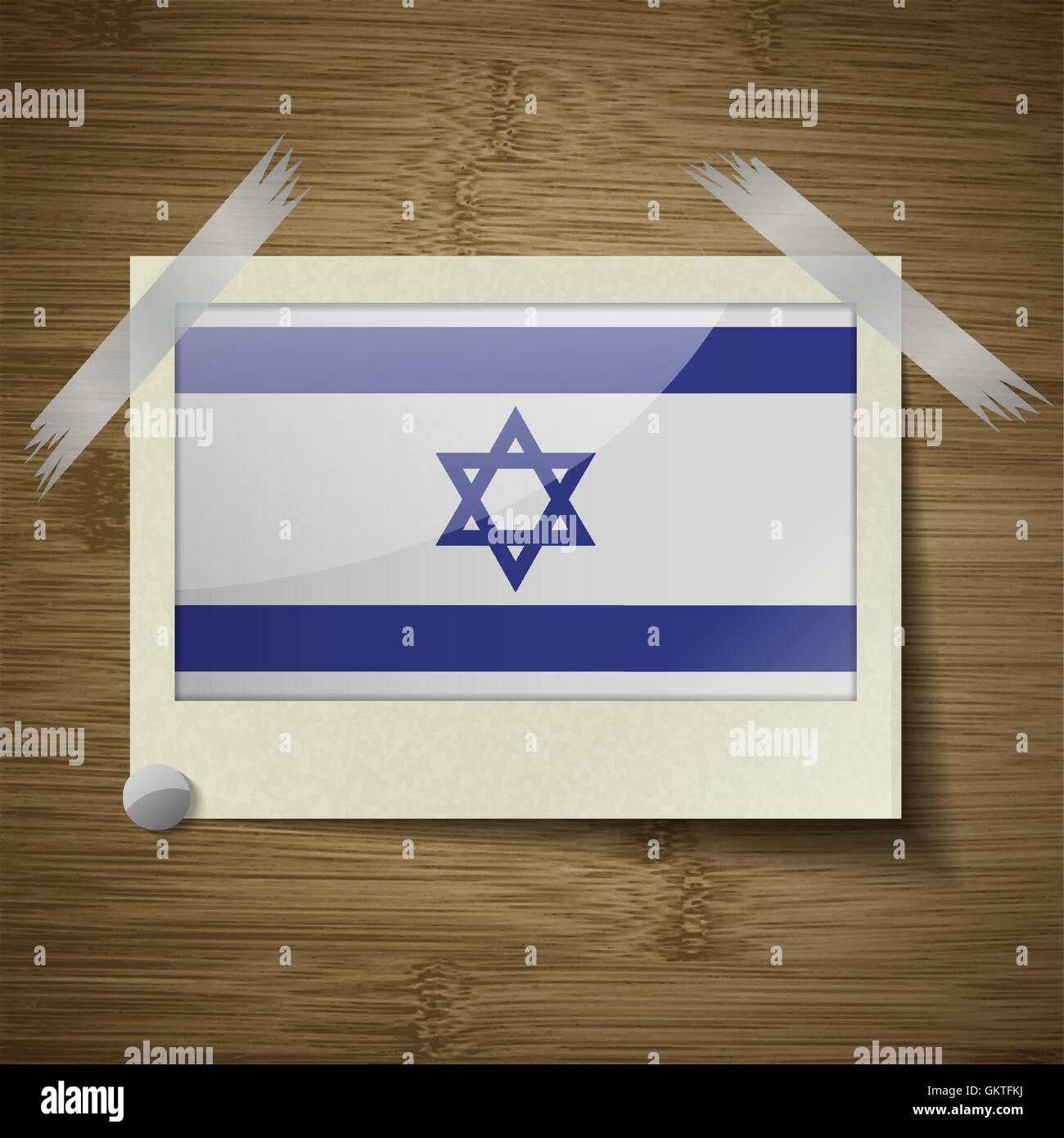 Flags Israel at frame on wooden texture. Vector Stock Vector Image ...