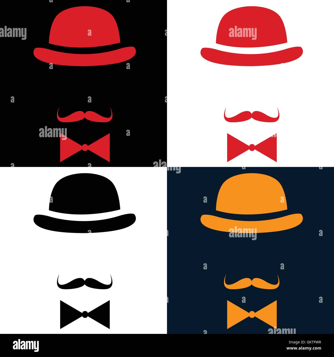 Top Hat Mustache Silhouette