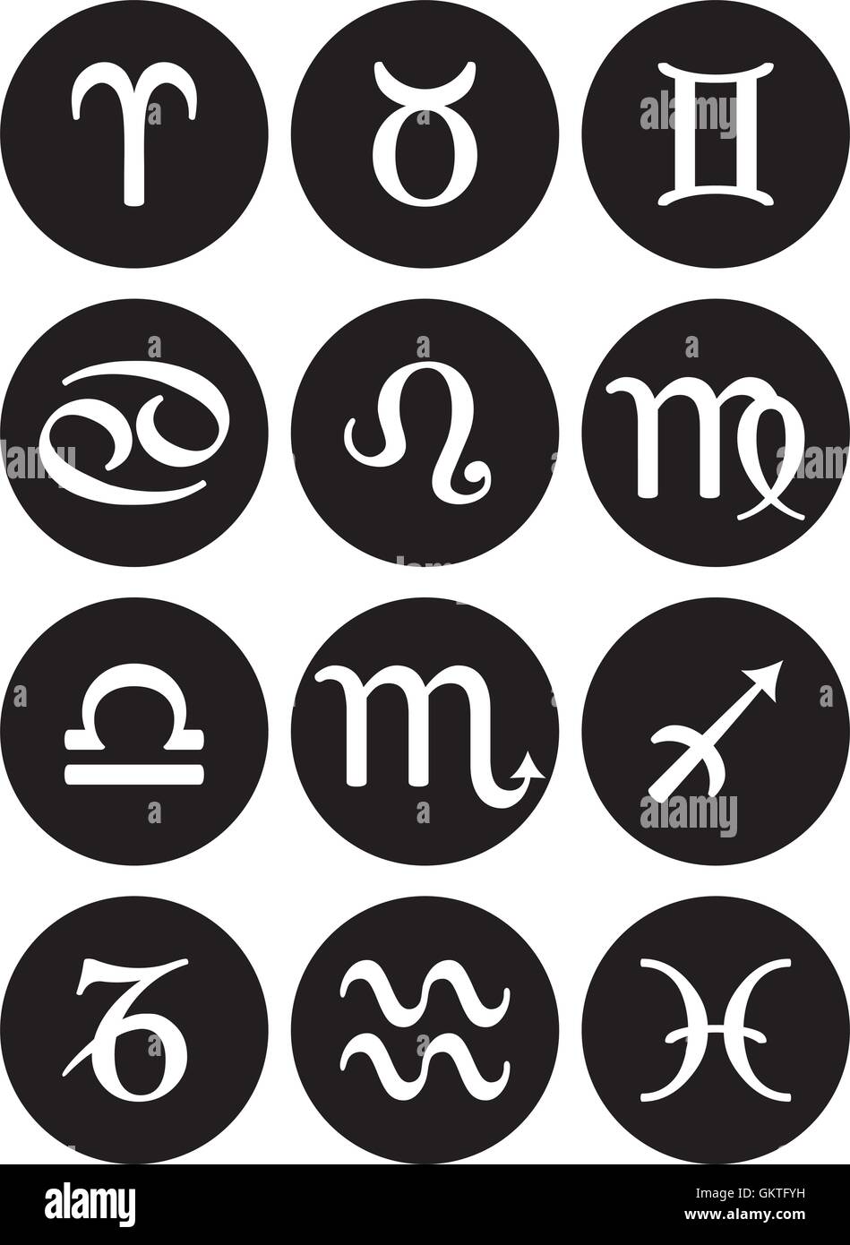Signs of zodiac symbol illustration Stock Vector Images - Alamy