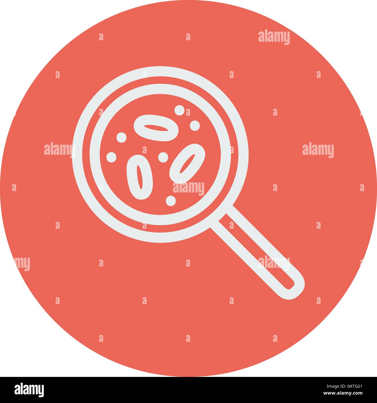 Microorganism under magnifier thin line icon Stock Vector Image & Art ...