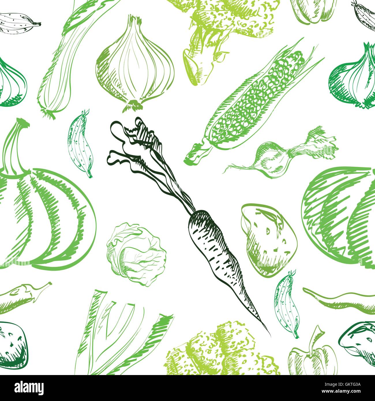 Hand drawn vegetables set on a background. Vector Stock Vector Image ...