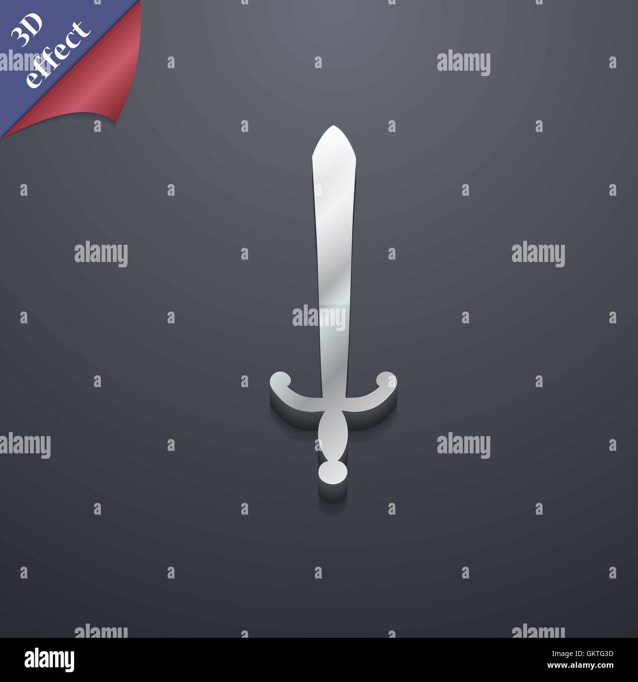 the sword icon symbol. 3D style. Trendy, modern design with space for ...