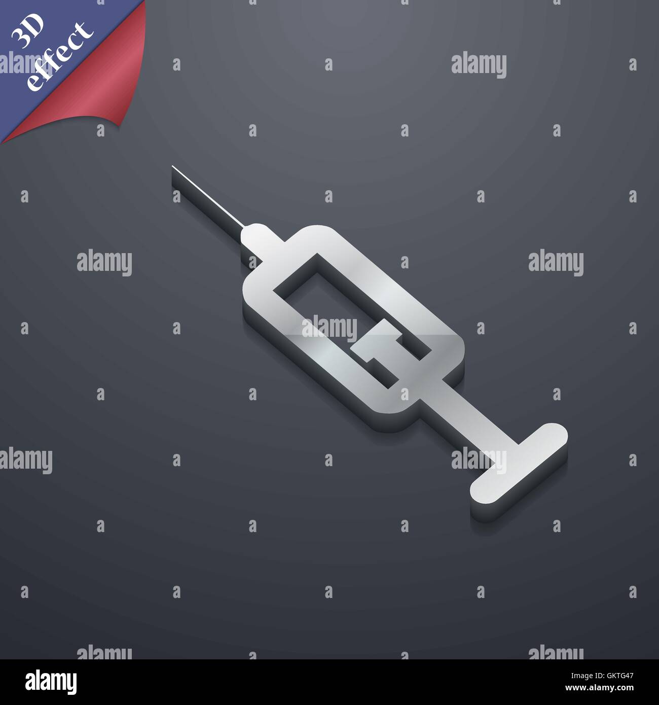 syringe icon symbol. 3D style. Trendy, modern design with space for ...