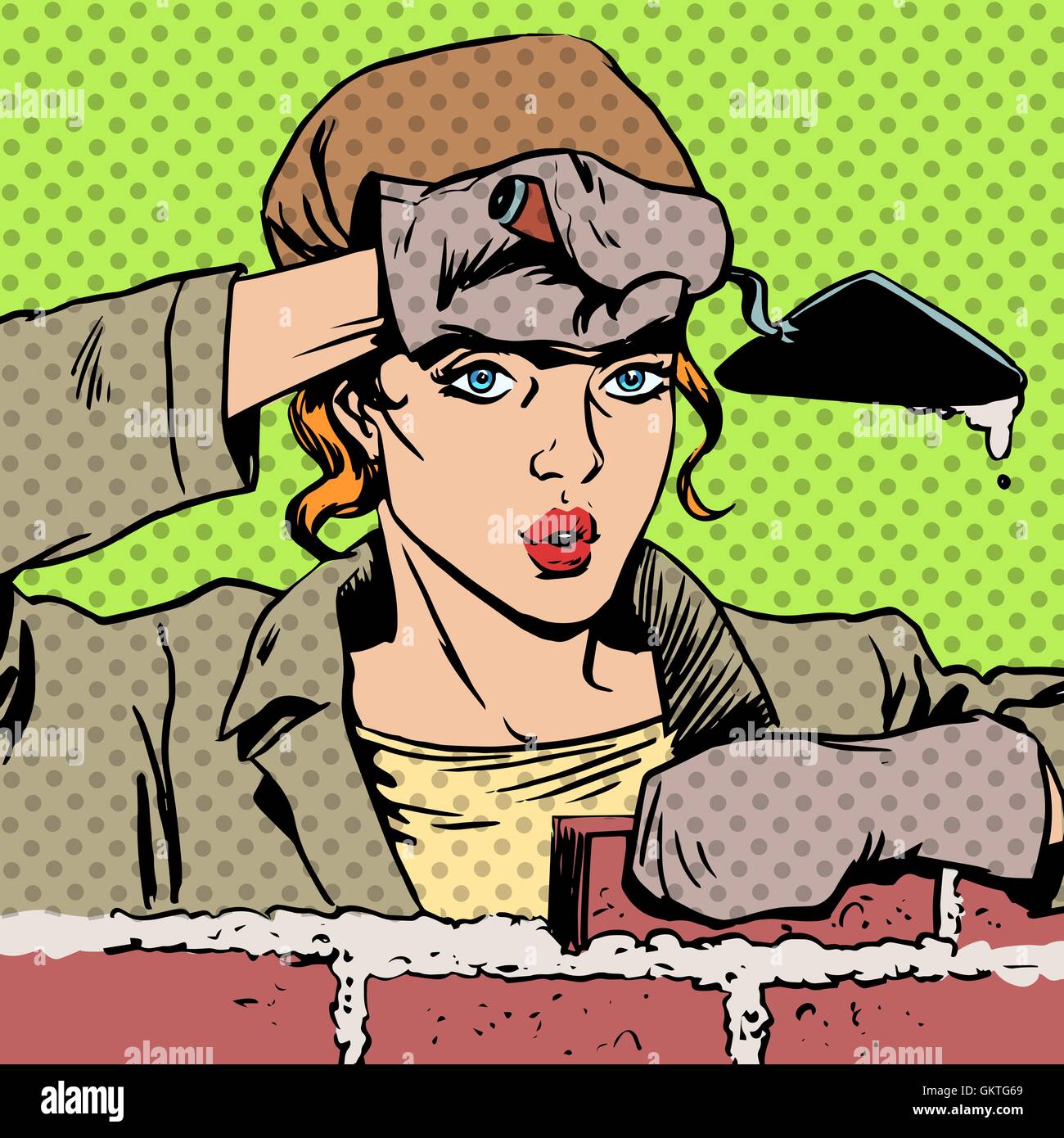 Cartoon construction worker woman Stock Vector Images - Alamy