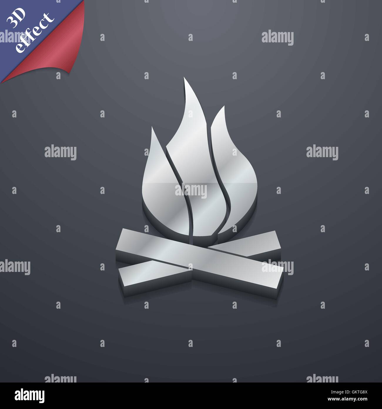 A fire icon symbol. 3D style. Trendy, modern design with space for your ...