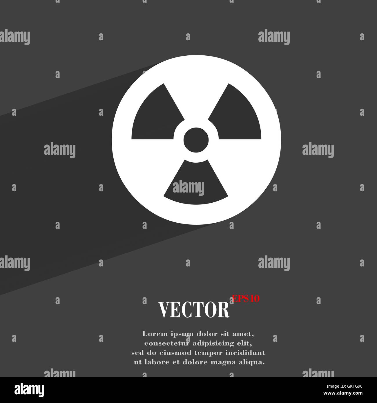 radiation icon symbol Flat modern web design with long shadow and space ...