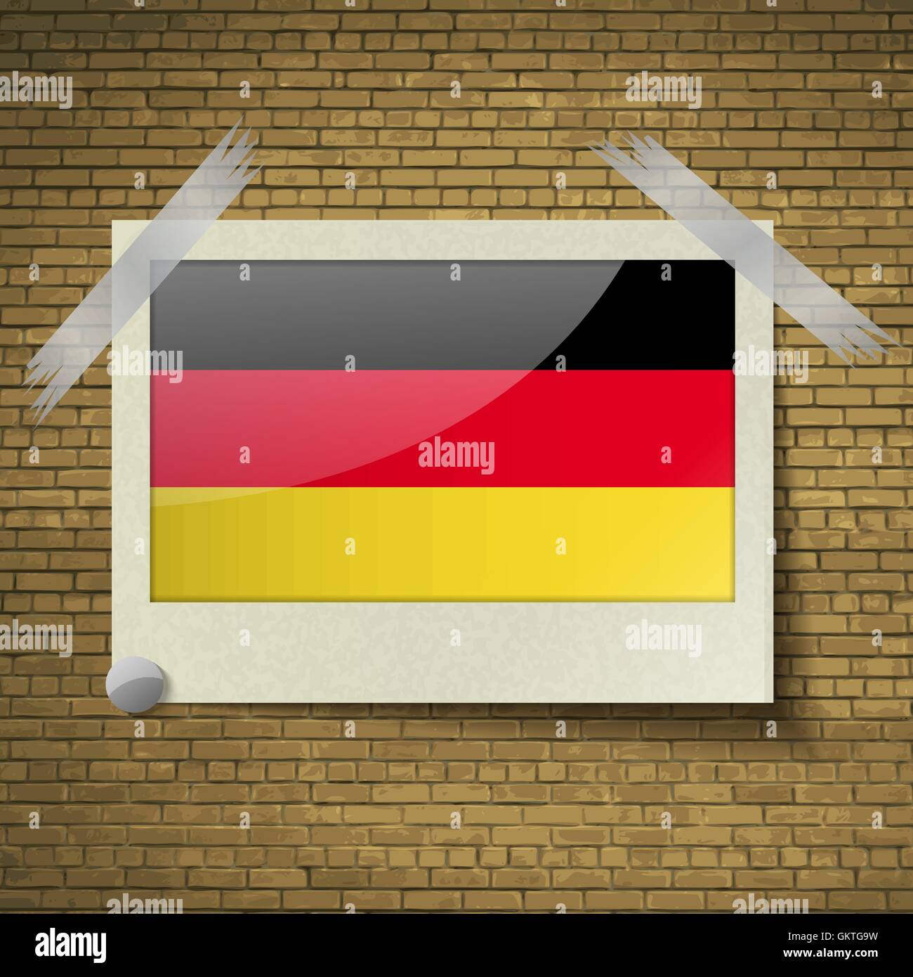 Flags Germany at frame on a brick background. Vector Stock Vector Image ...