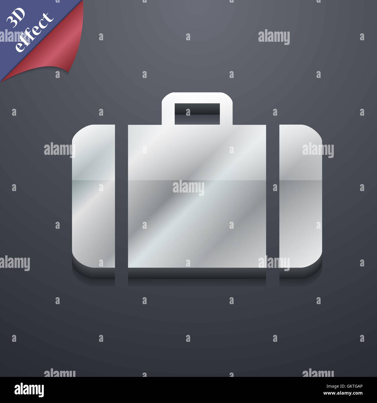 suitcase icon symbol. 3D style. Trendy, modern design with space for ...