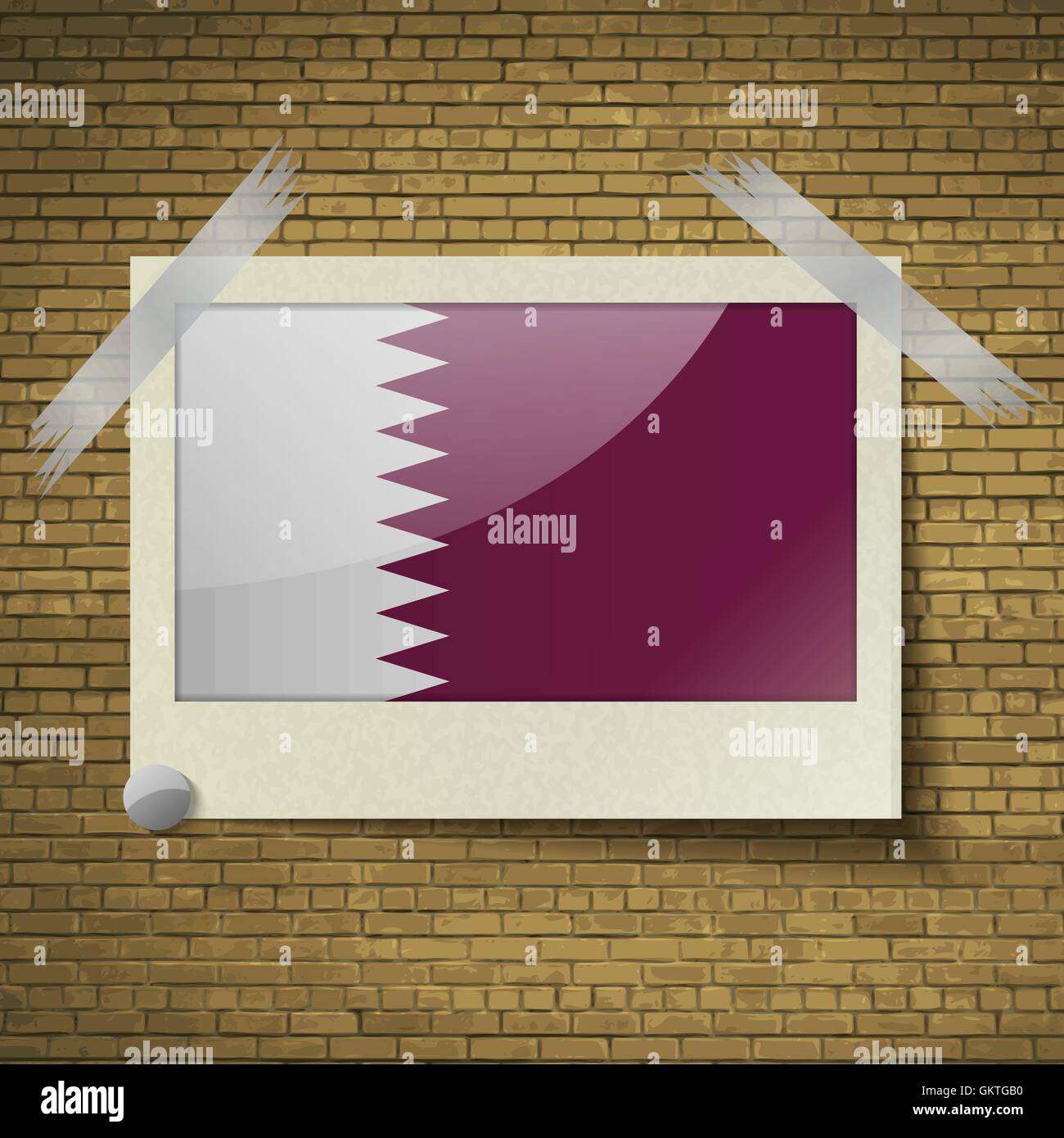 Flags Qatarat frame on a brick background. Vector Stock Vector Image ...