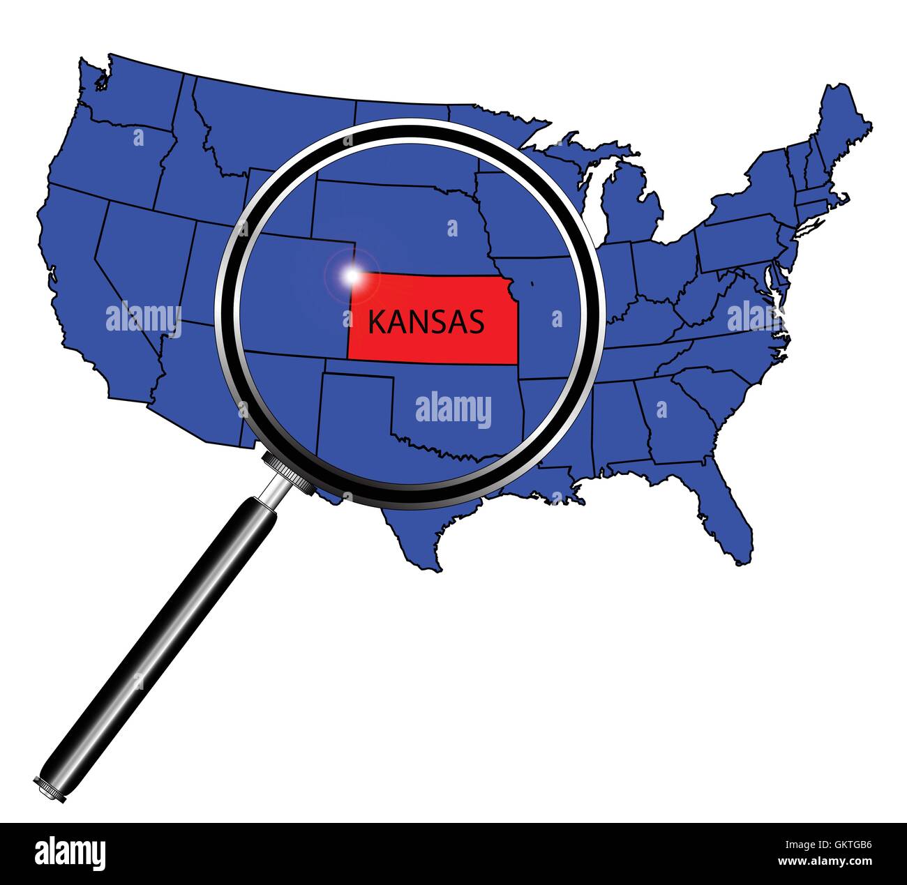 Kansas outline vector hi-res stock photography and images - Alamy