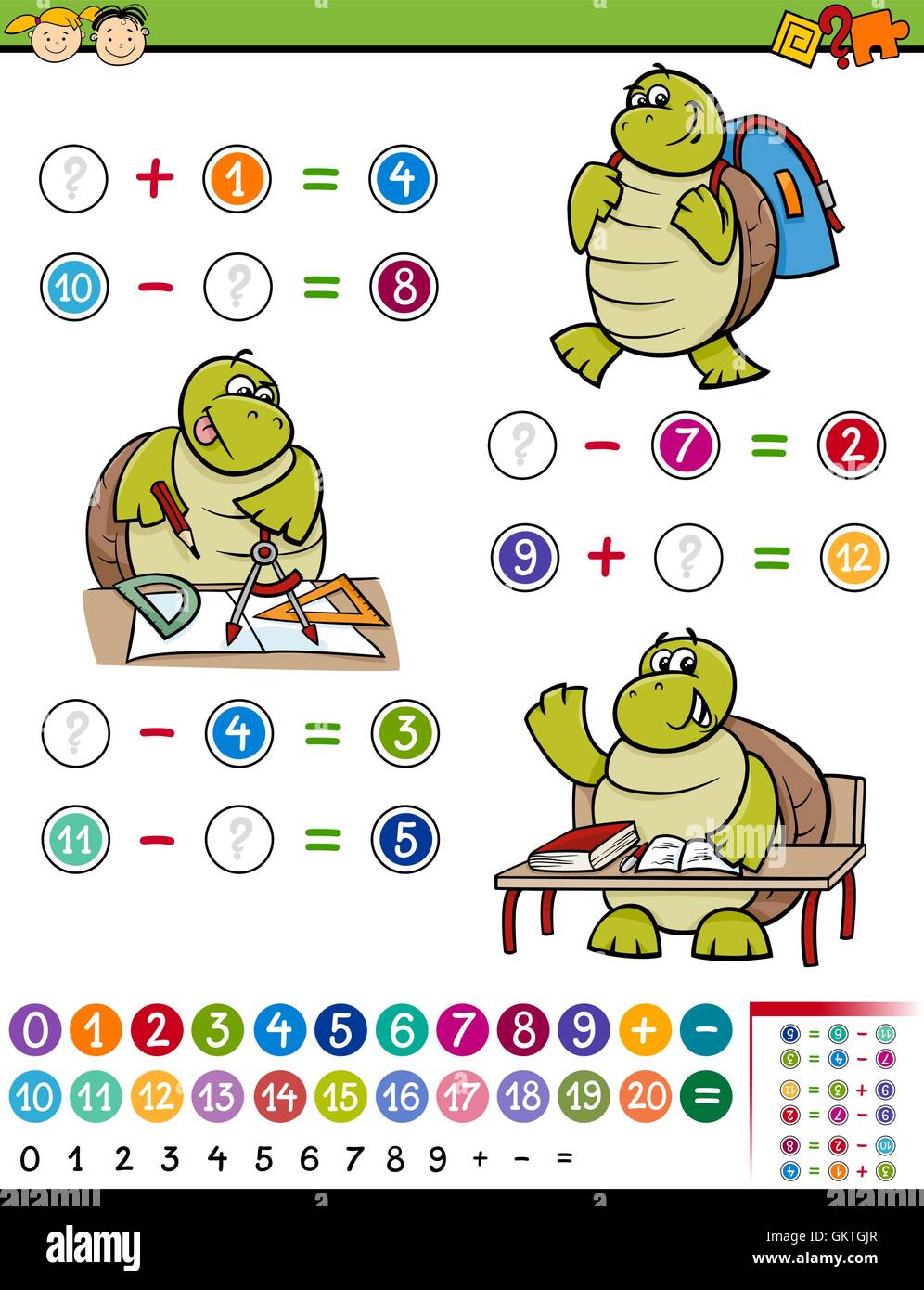 calculating game cartoon illustration Stock Vector Image & Art - Alamy