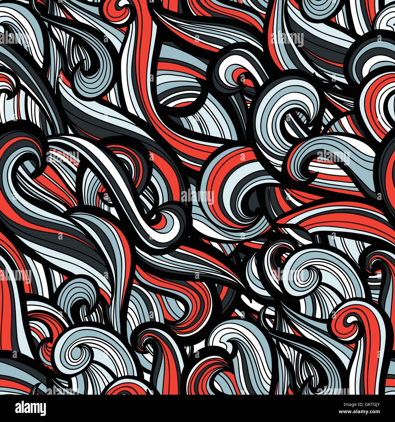 Curl abstract pattern with multicolored waves. Vector illustration ...