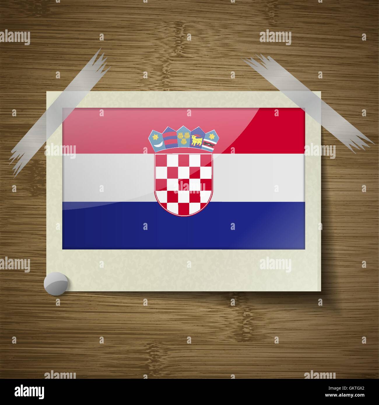 Flags Croatia at frame on wooden texture. Vector Stock Vector Image ...