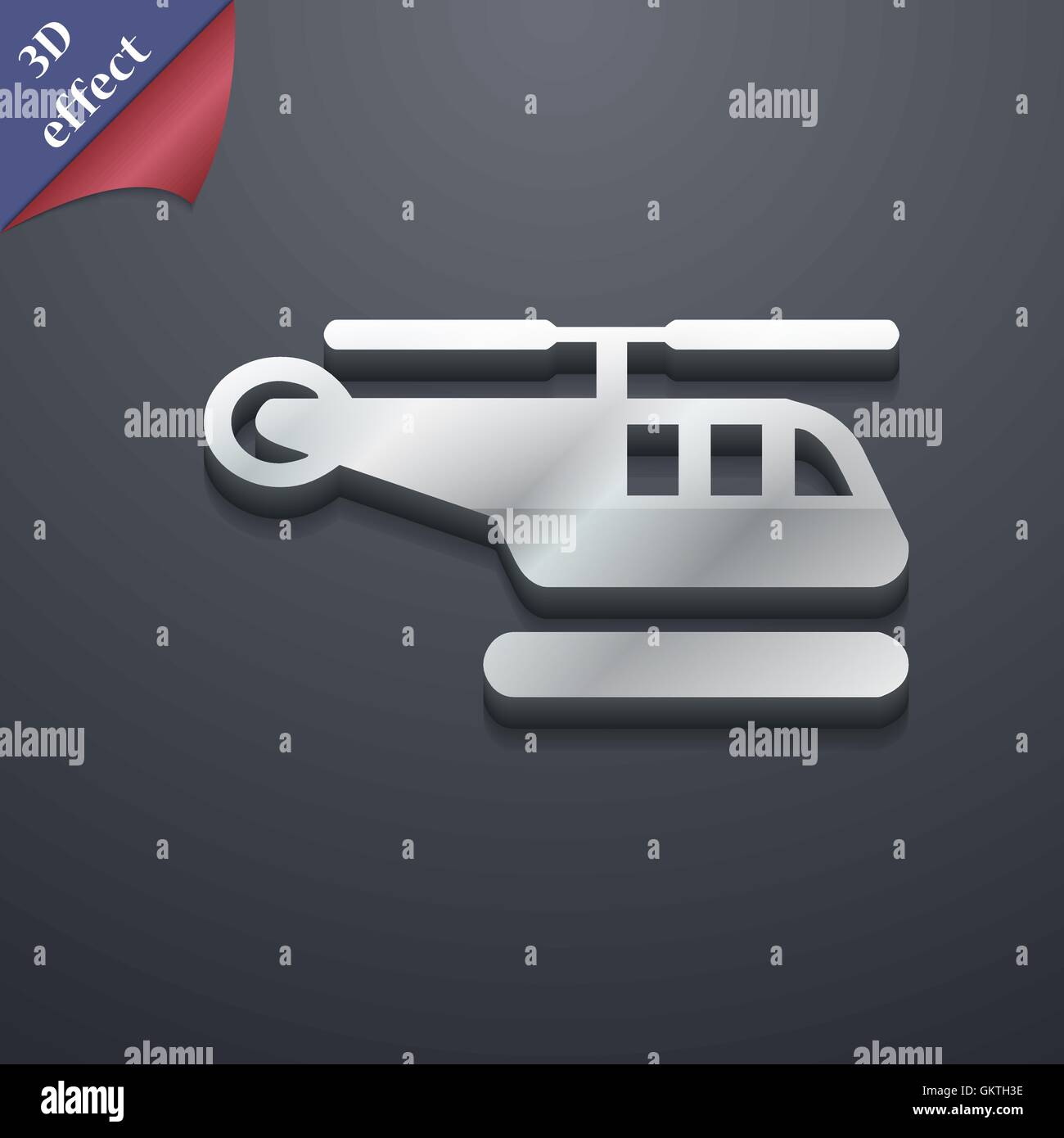 helicopter icon symbol. 3D style. Trendy, modern design with space for ...