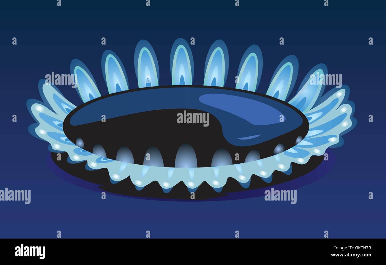 Blue flame stove top Stock Vector Images - Alamy