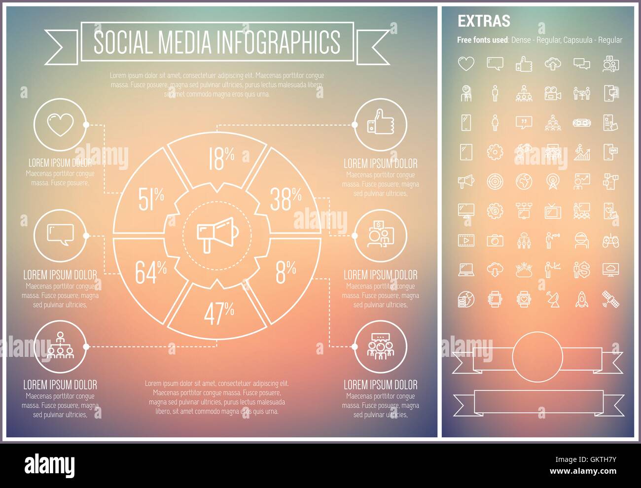 Social Media Line Design Infographic Template Stock Vector Image & Art ...