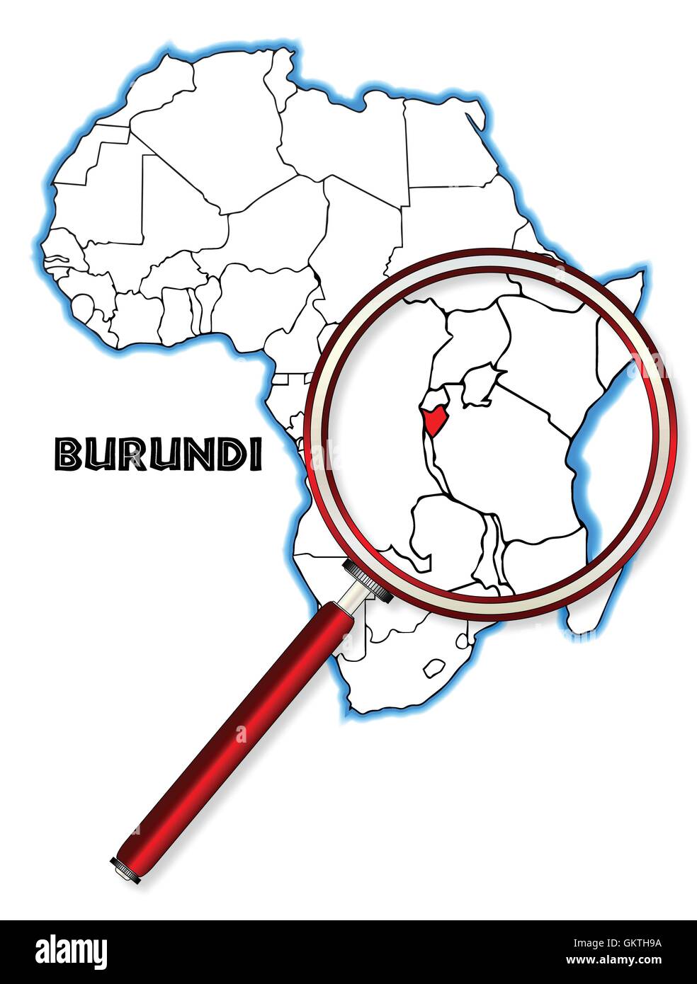 Outline burundi map hi-res stock photography and images - Alamy