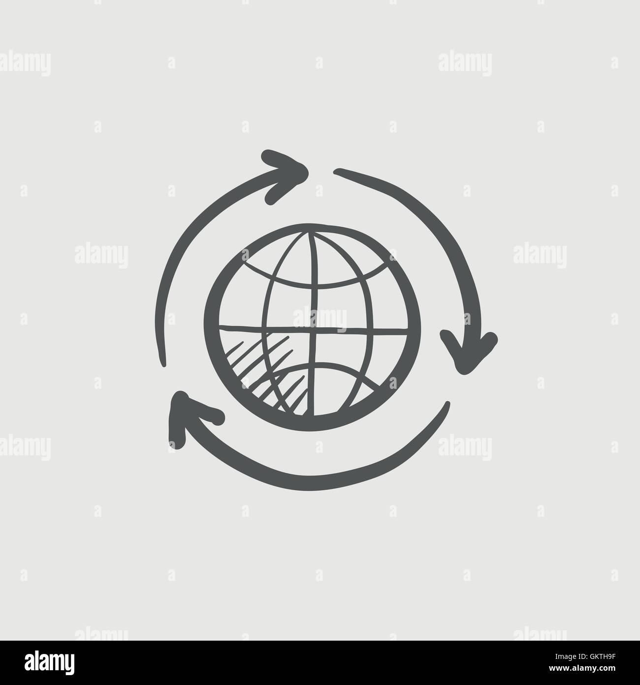 Globe with arrow sketch icon Stock Vector Image & Art - Alamy