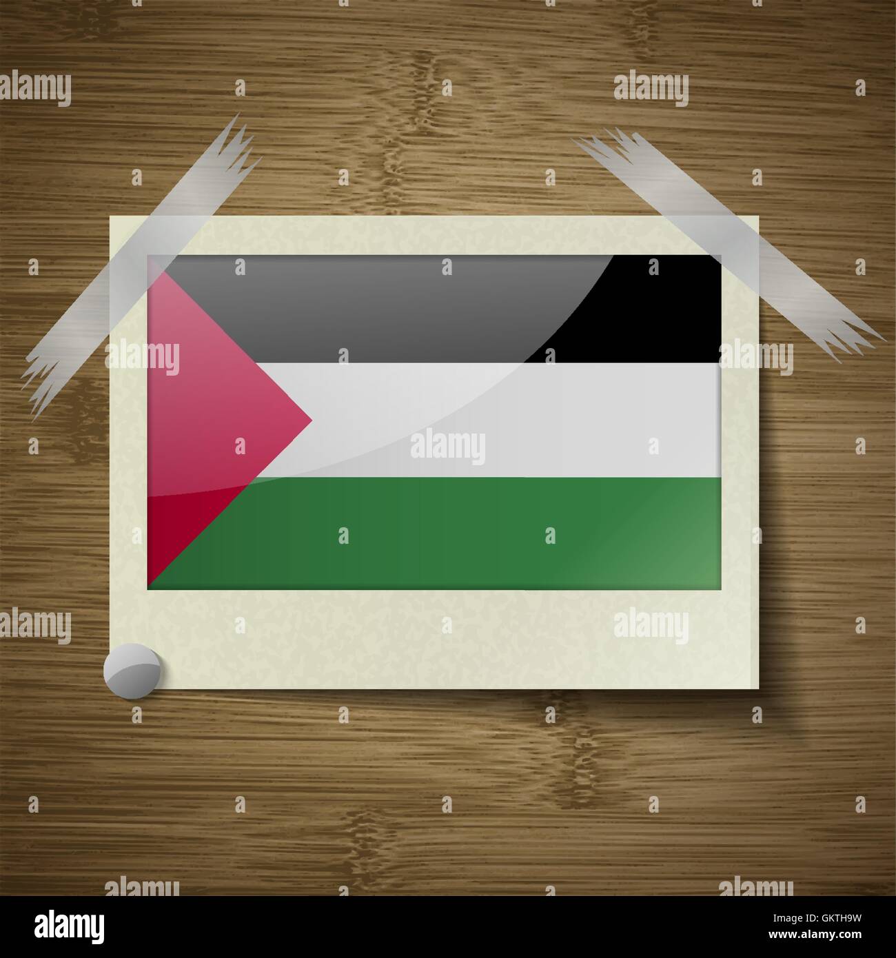 Flags Palestine at frame on wooden texture. Vector Stock Vector Image ...