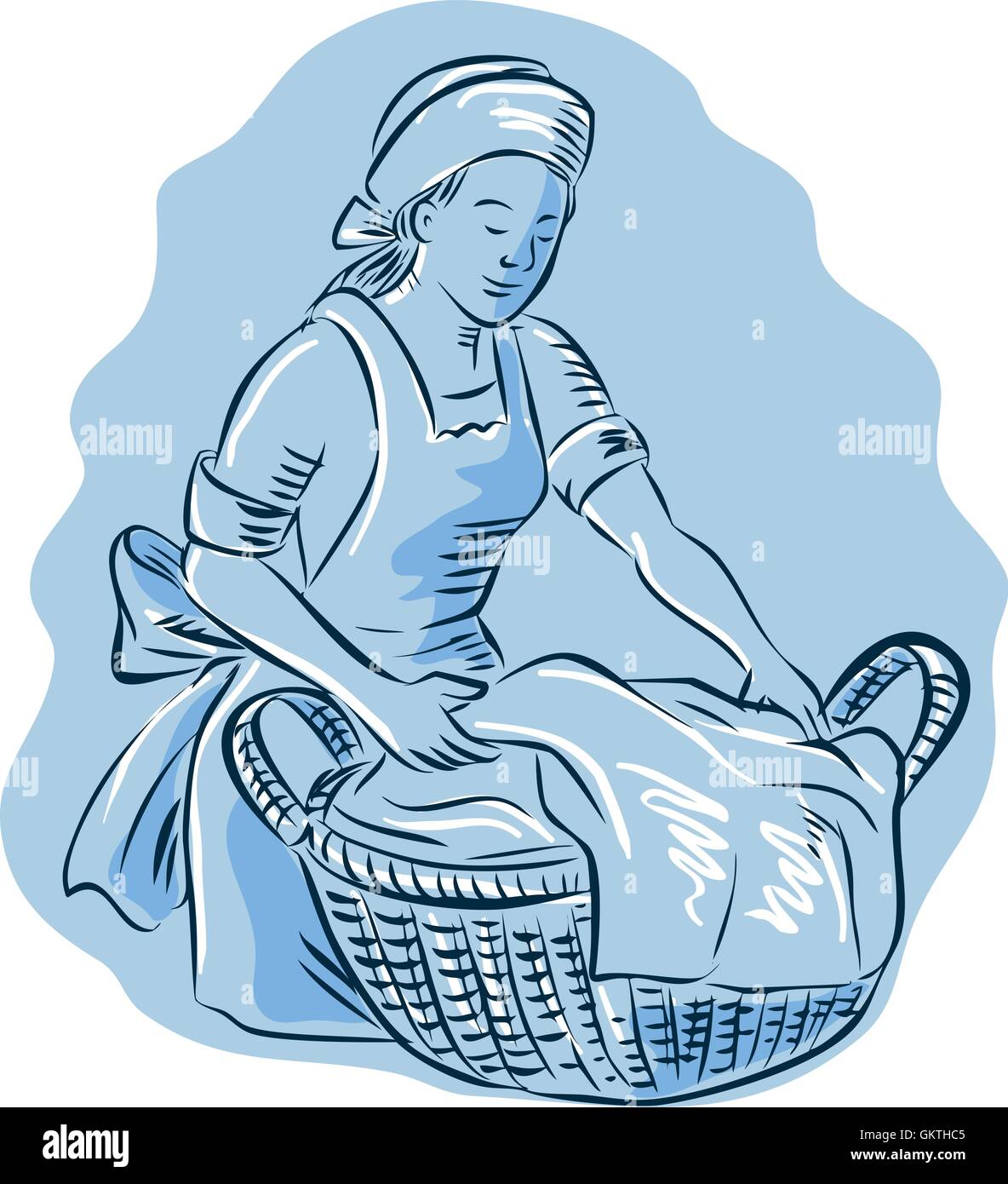 Female laundry worker Stock Vector Images - Alamy