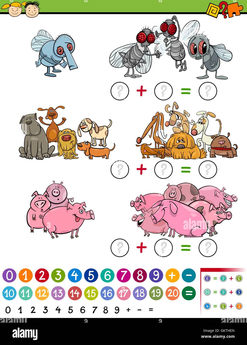 calculate game cartoon illustration Stock Vector Image & Art - Alamy