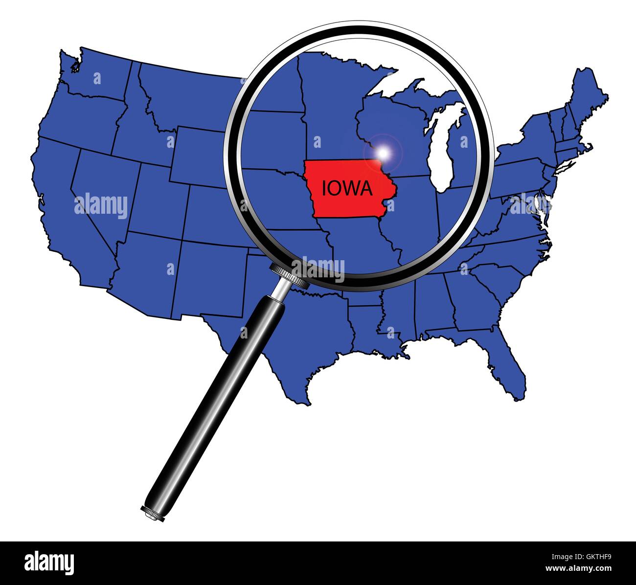 Iowa state map hi-res stock photography and images - Alamy