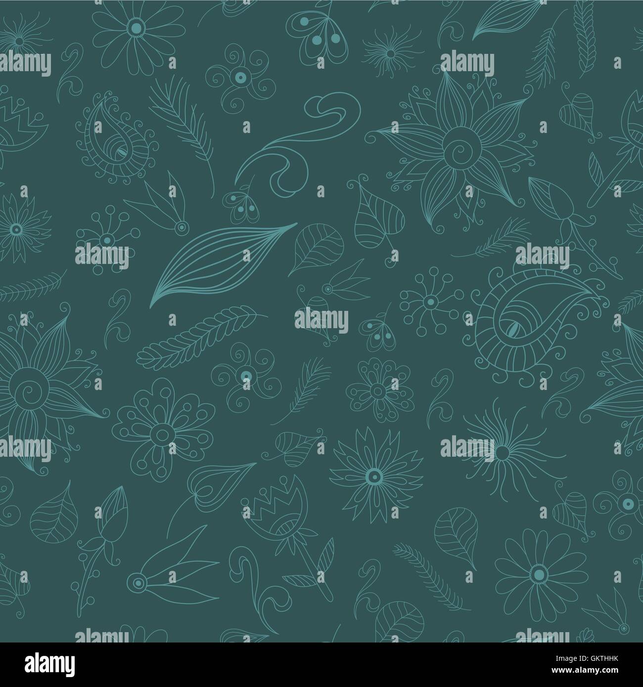 Floral vintage flower pattern vector Stock Vector Image & Art - Alamy