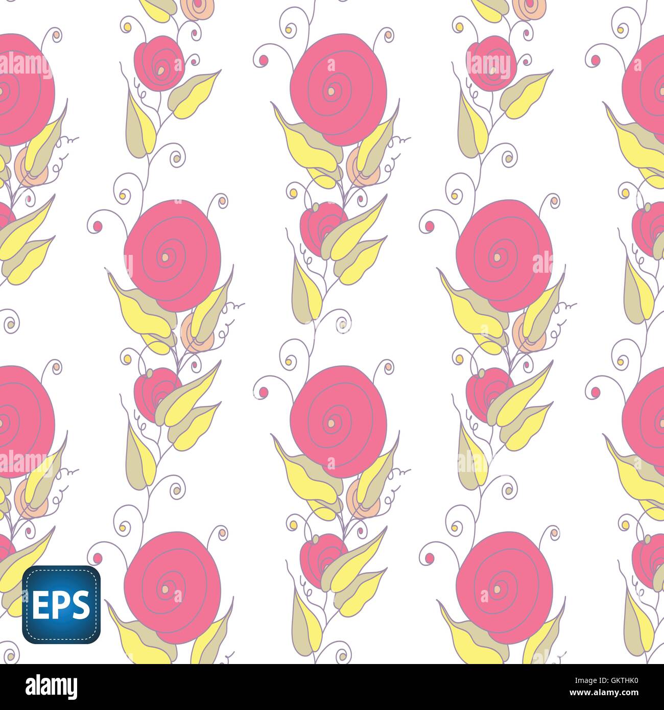 Hand painted illustration flowers Stock Vector Images - Alamy