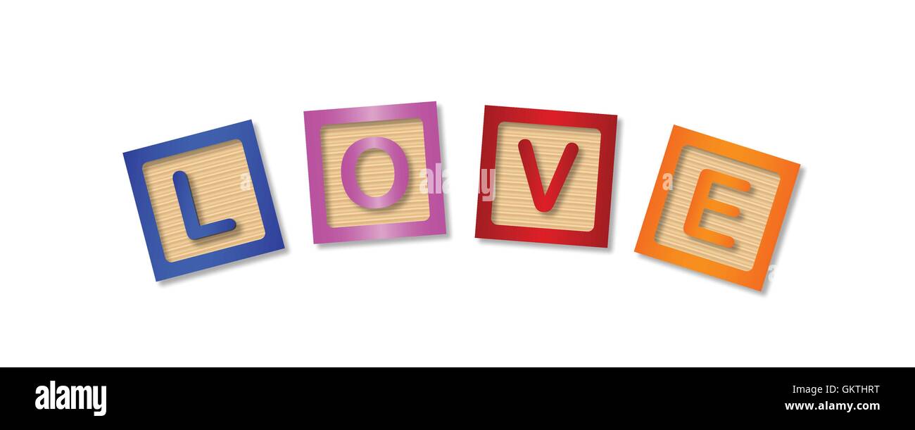 Wooden love letters Stock Vector Images - Alamy