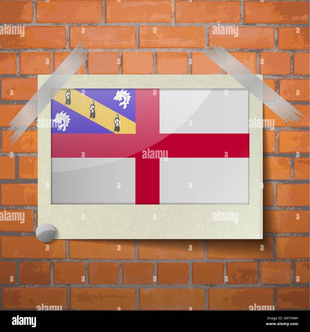 Flags Herm Scotch Taped To A Red Brick Wall Stock Vector Image And Art