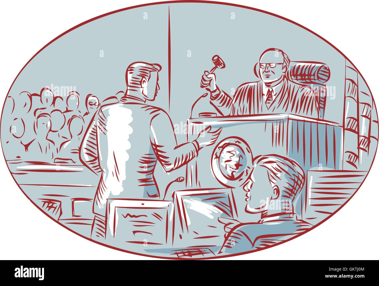 Vintage judge drawing Stock Vector Images - Alamy