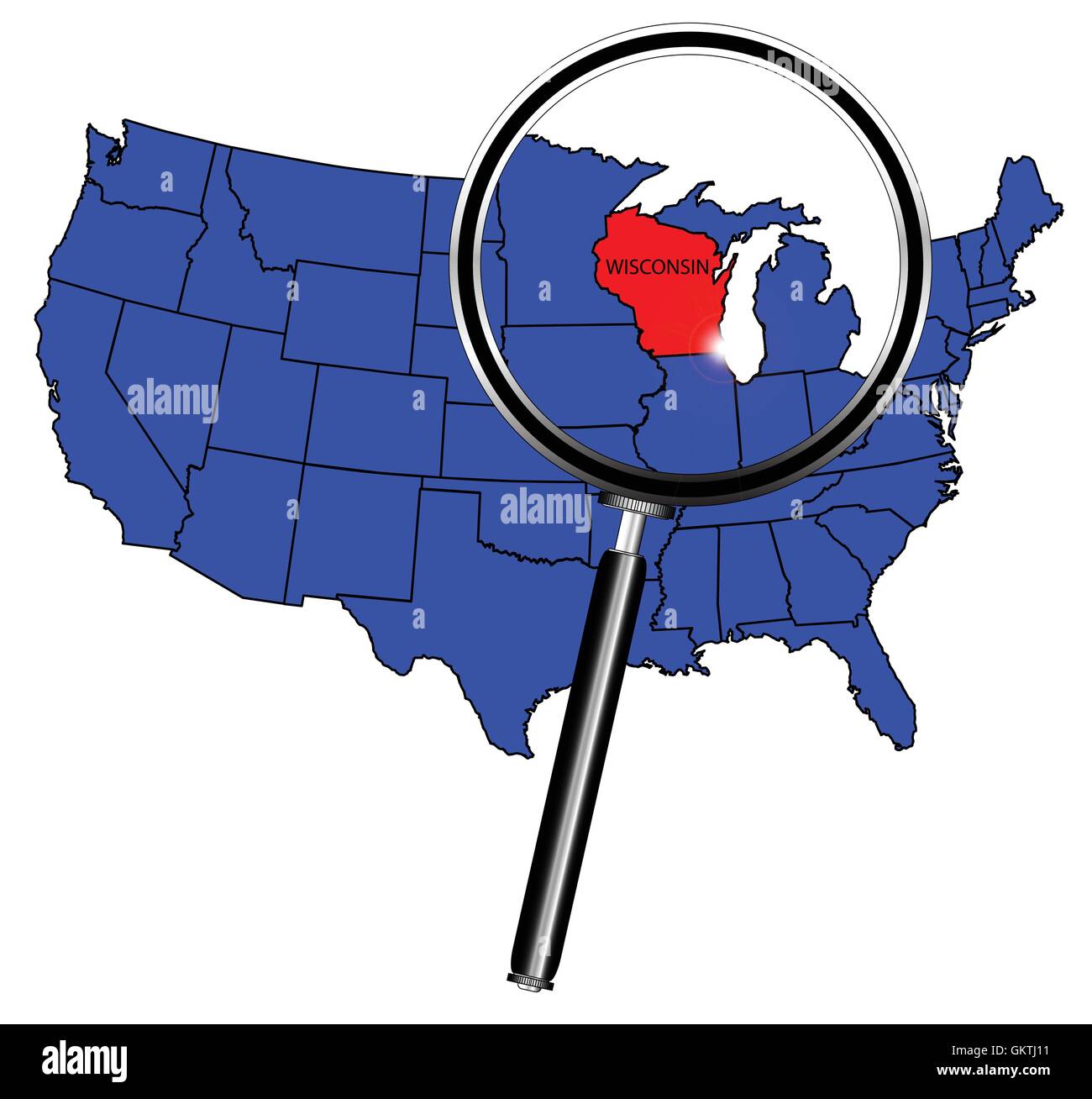 Wisconsin state map Stock Vector Images - Alamy