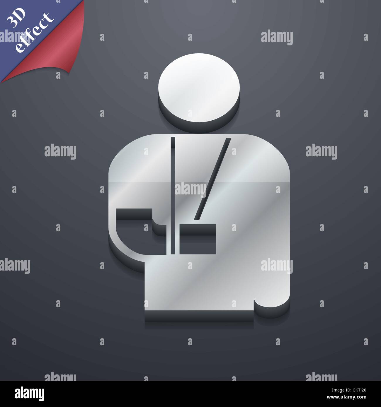 broken arm, disability icon symbol. 3D style. Trendy, modern design ...