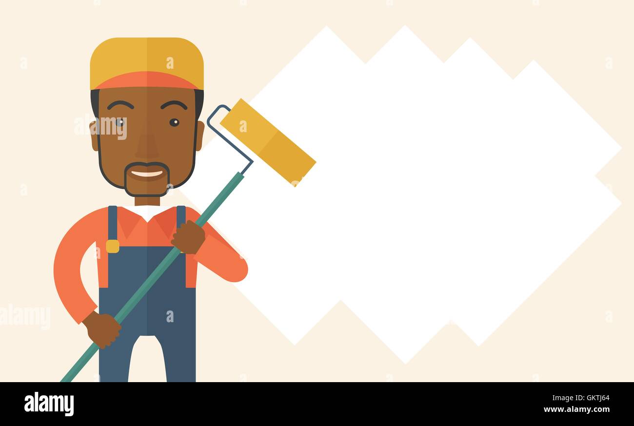 Male cleaner in black Stock Vector Images - Alamy