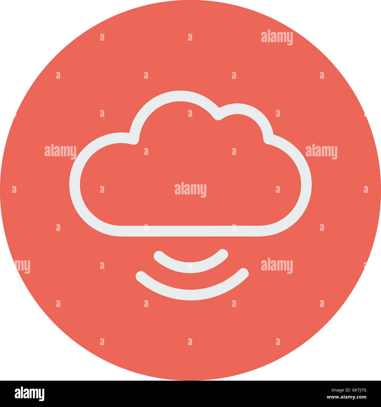 Cloud with wifi symbol thin line icon Stock Vector Image & Art - Alamy