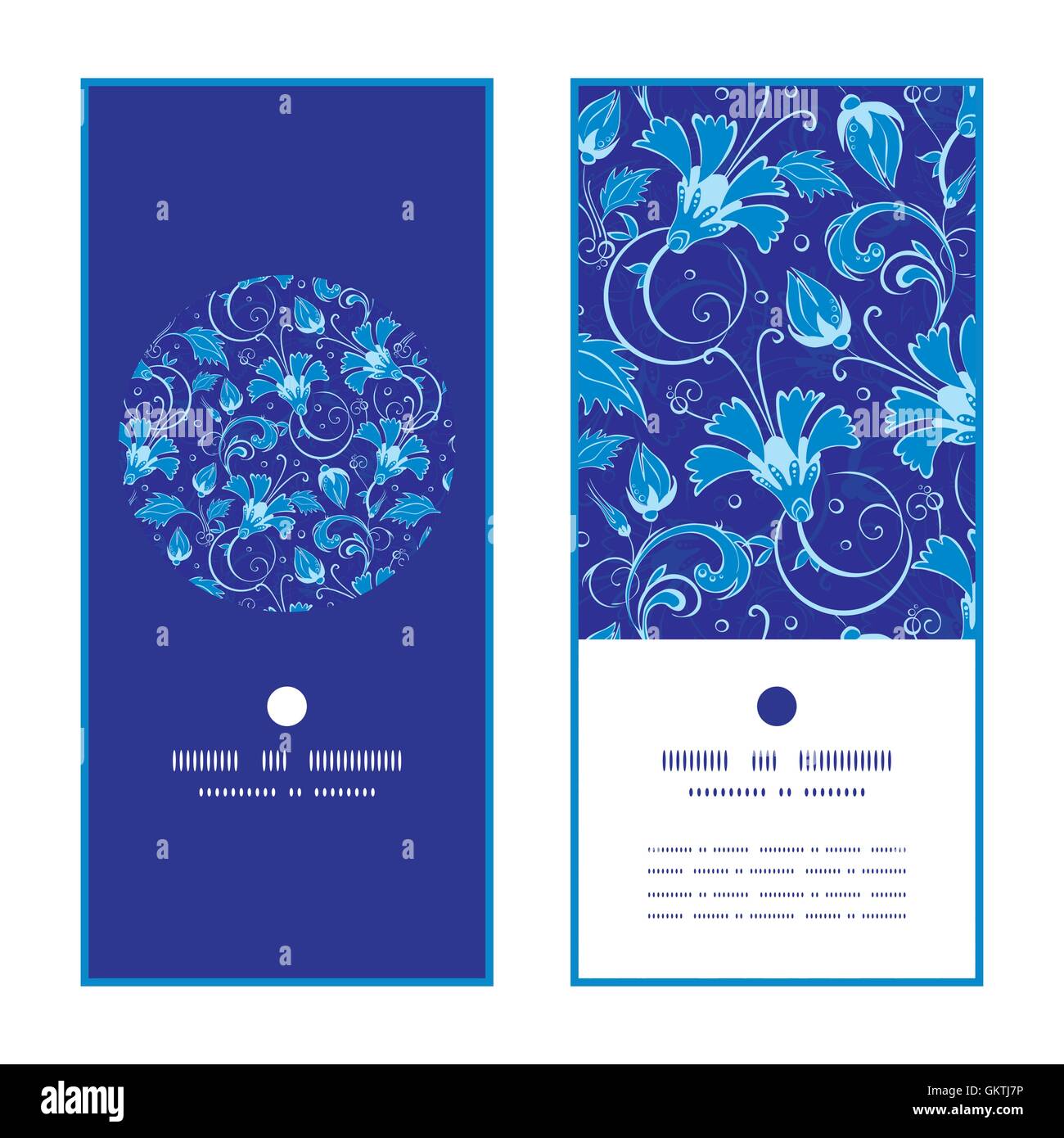 Vector dark blue turkish floral vertical round frame pattern inv Stock ...