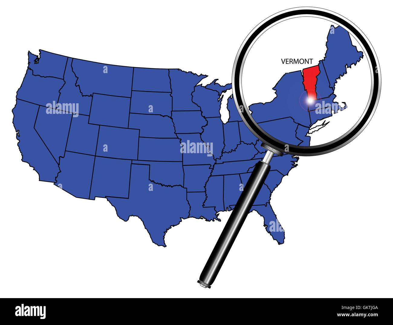 Vermont state map Cut Out Stock Images & Pictures - Alamy
