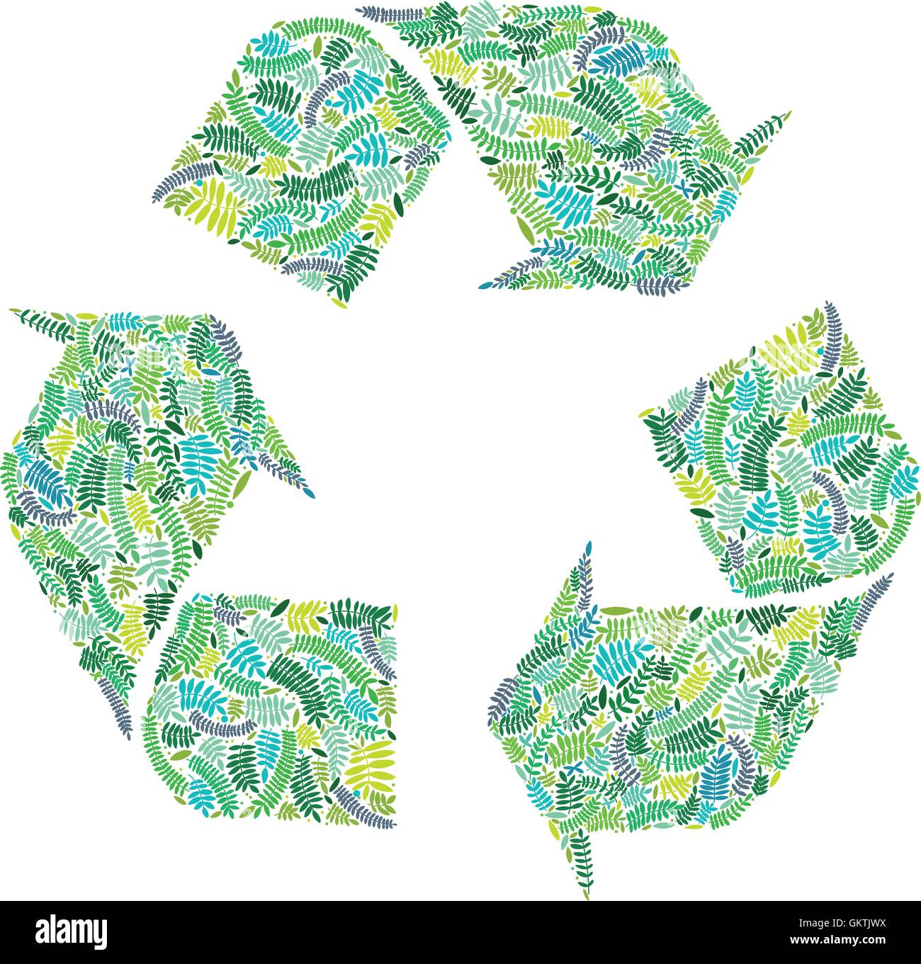 vector recycle symbol with green leaf plants Stock Vector Image & Art ...