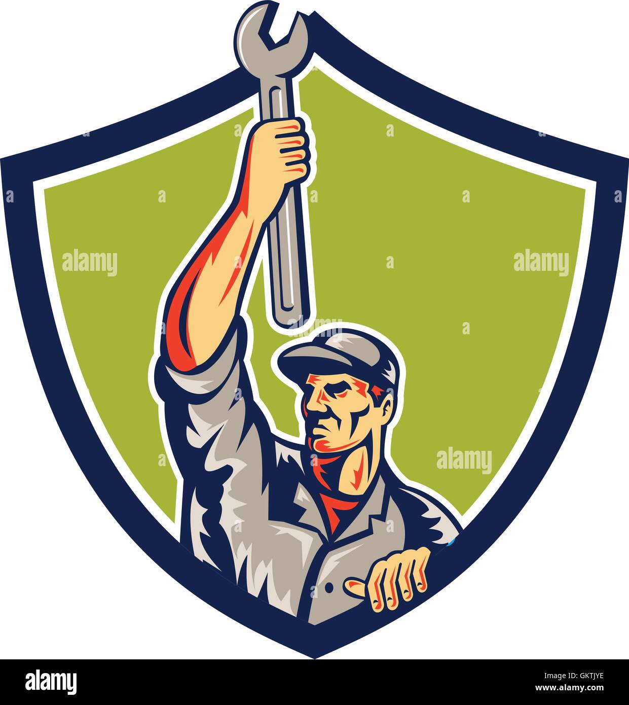 Mechanic shield Stock Vector Images - Alamy