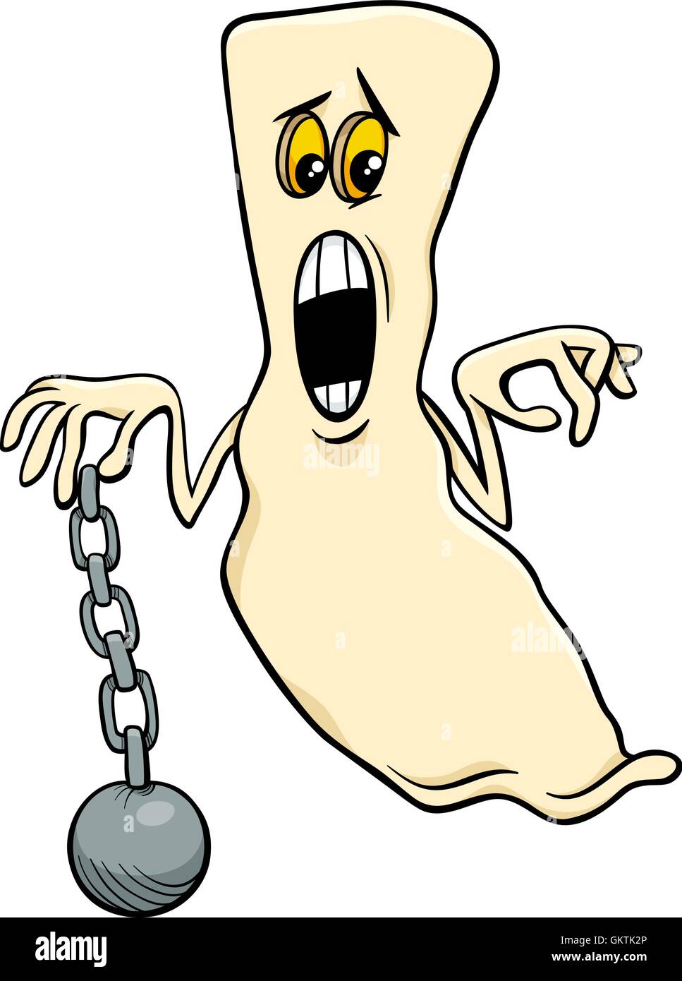 ghost with chain cartoon illustration Stock Vector Image & Art - Alamy