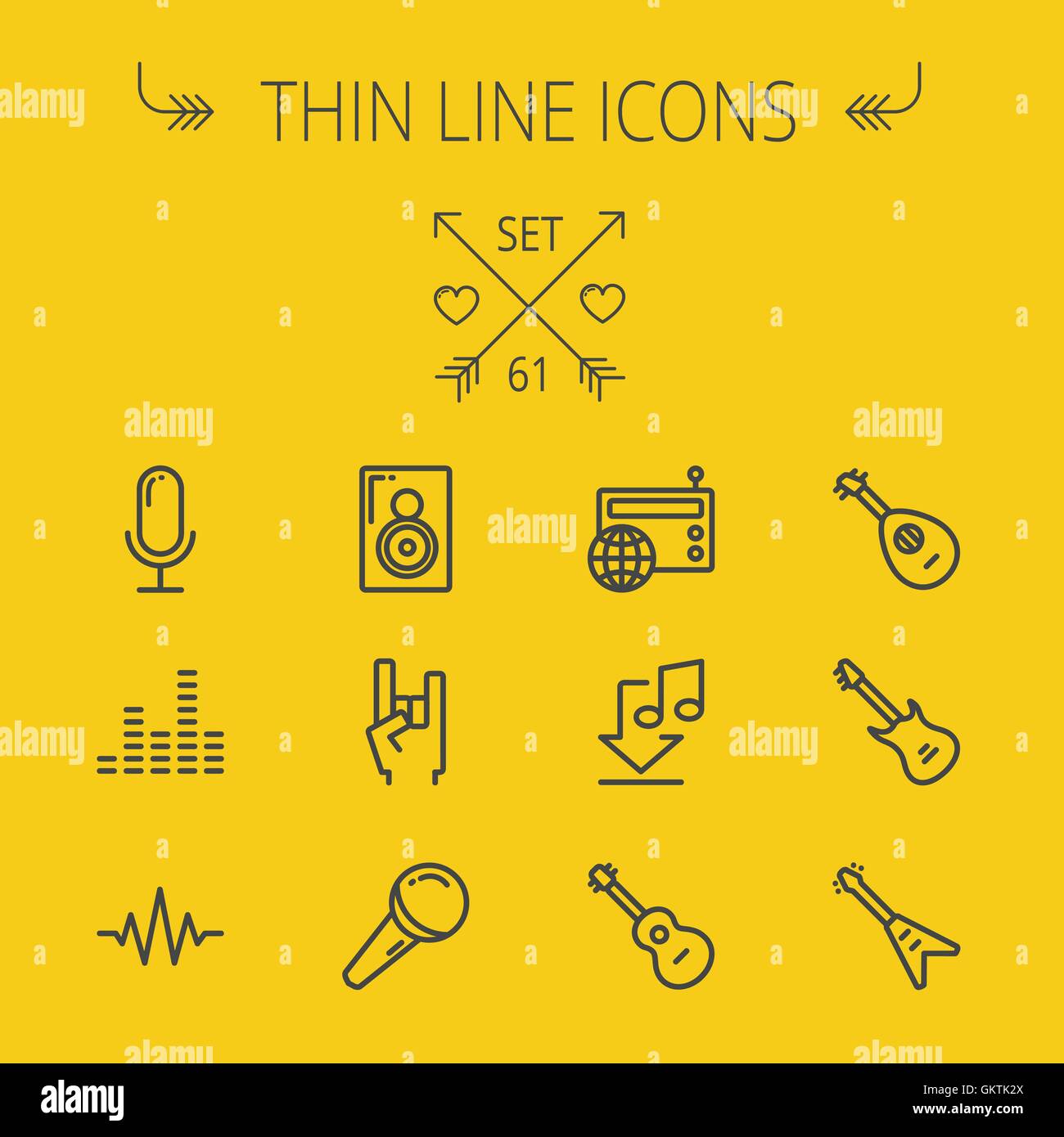 Music and entertainment thin line icon set Stock Vector Image & Art - Alamy