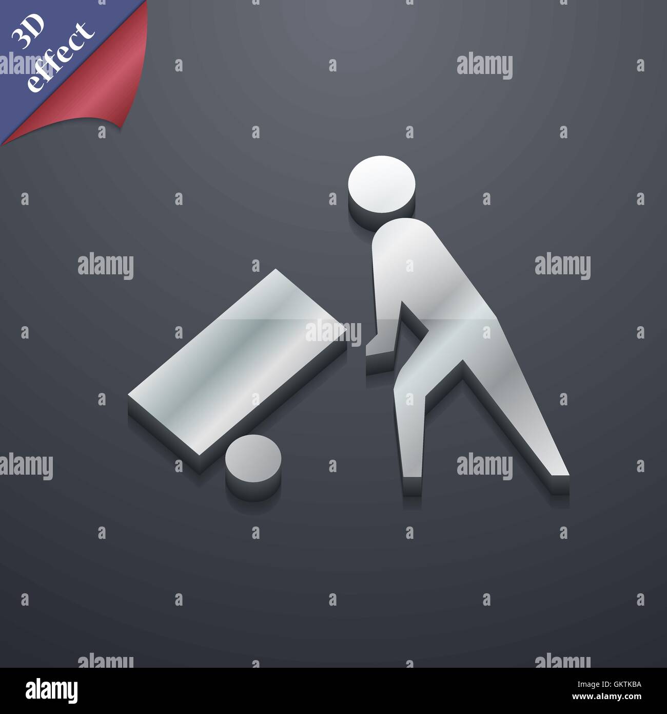 Loader icon symbol. 3D style. Trendy, modern design with space for your ...