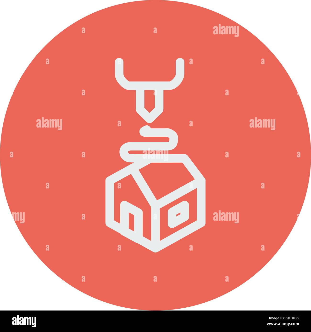 Futuristic 3D printer thin line icon Stock Vector Image & Art - Alamy