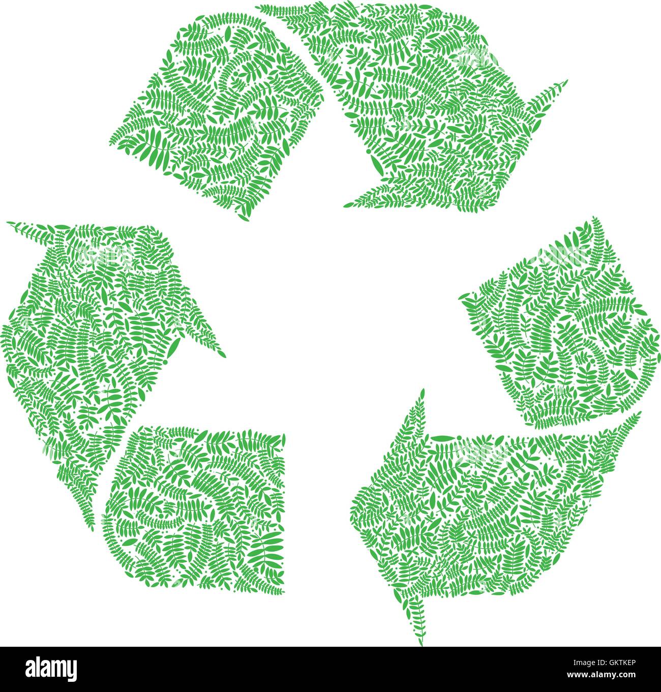 vector recycle symbol with green leaf plants Stock Vector Image & Art ...